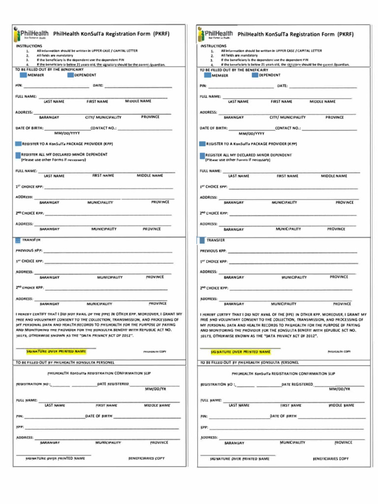 Konsulta Registration Form | PDF