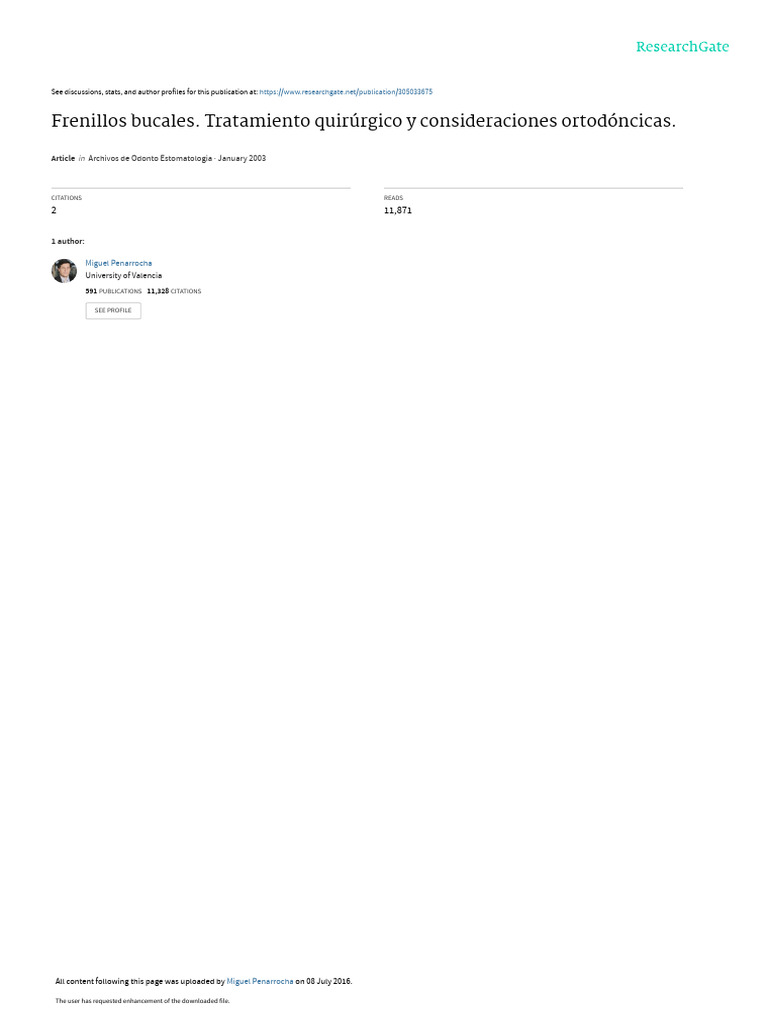 FRENILLO BUCAL tratamientos | PDF