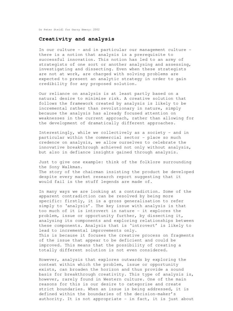 Balancing Creativity and Analysis | PDF | Creativity | Handedness