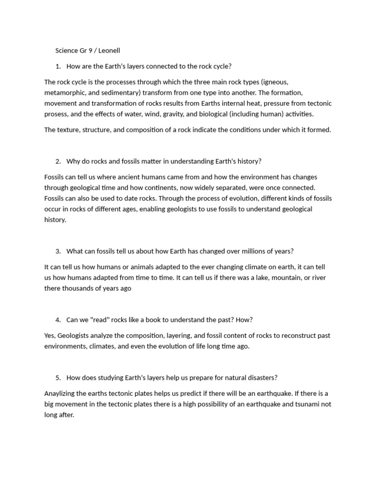 Science GR 9 Earth | PDF