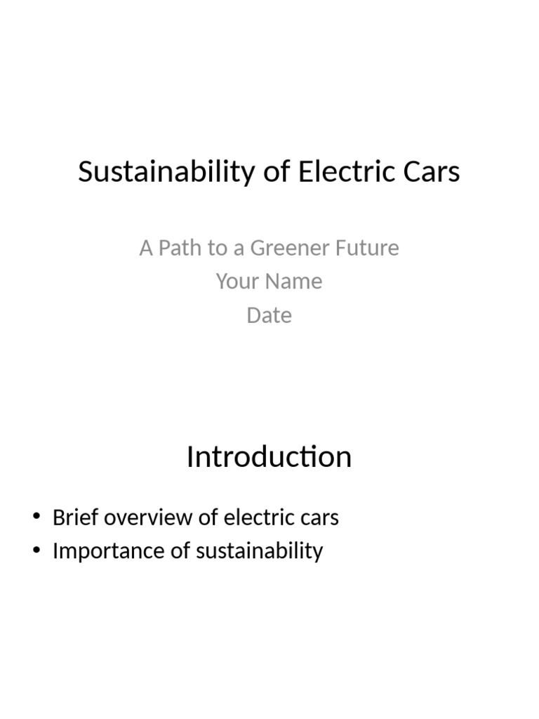 Sustainability of Electric Cars | PDF