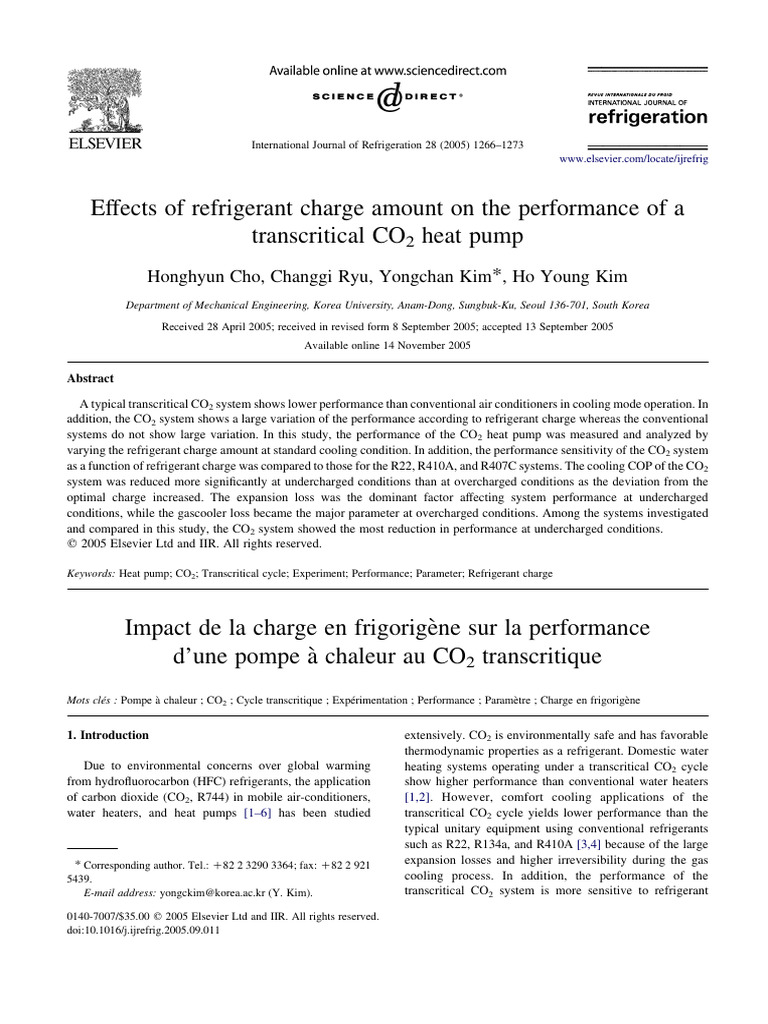 CO2 Heat Pump Performance and Charge Effects | PDF | Heat Pump | Enthalpy