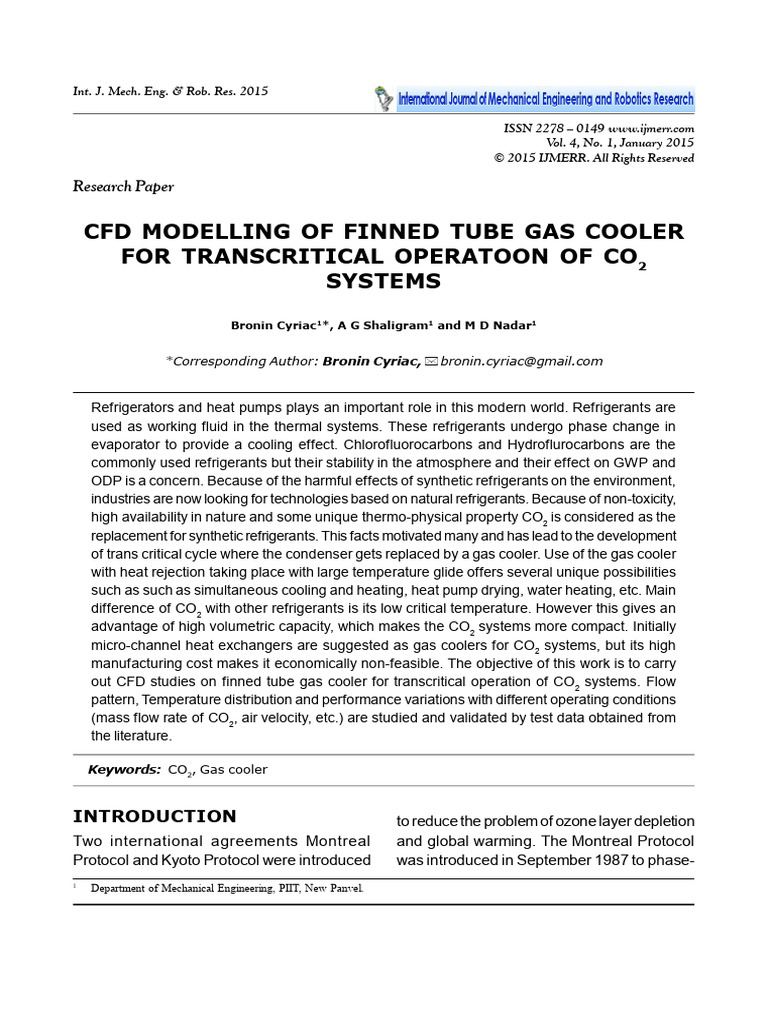 CFD Analysis of Finned Tube Gas Cooler | PDF | Computational Fluid ...