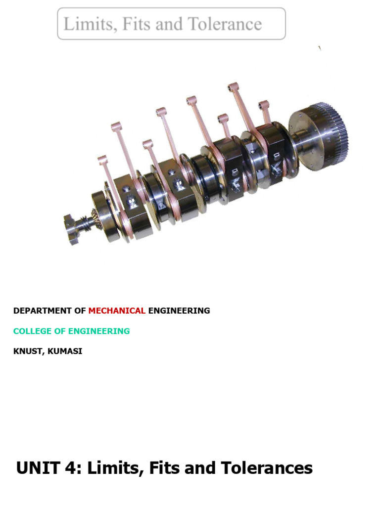 ME160 Tolerances Limits & Fits GT UNIT 4 | PDF | Engineering Tolerance ...