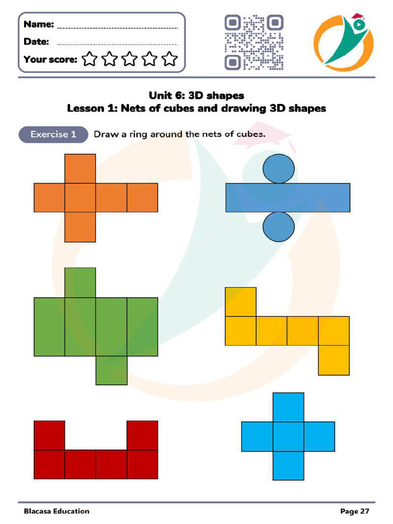 Nets of A Cubes and Drawing 3D Shapes | PDF