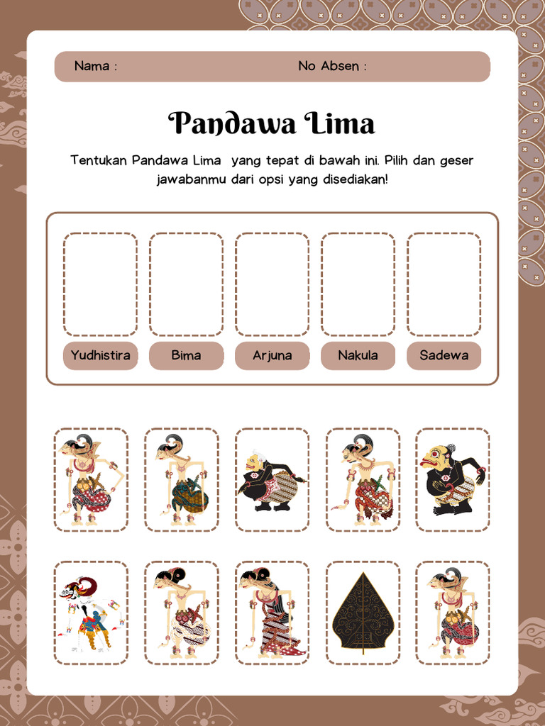 Pandawa Lima: Nama dan Gambar | PDF