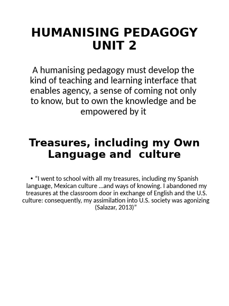 Humanizing Pedagogy and Critical Consciousness | PDF | Teachers | Pedagogy
