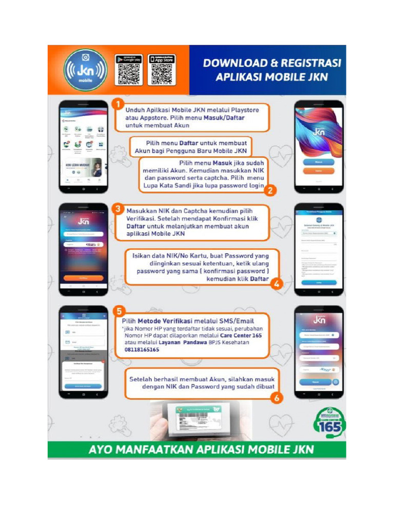 Cara Download Dan Registrasi Aplikasi Mobile JKN | PDF