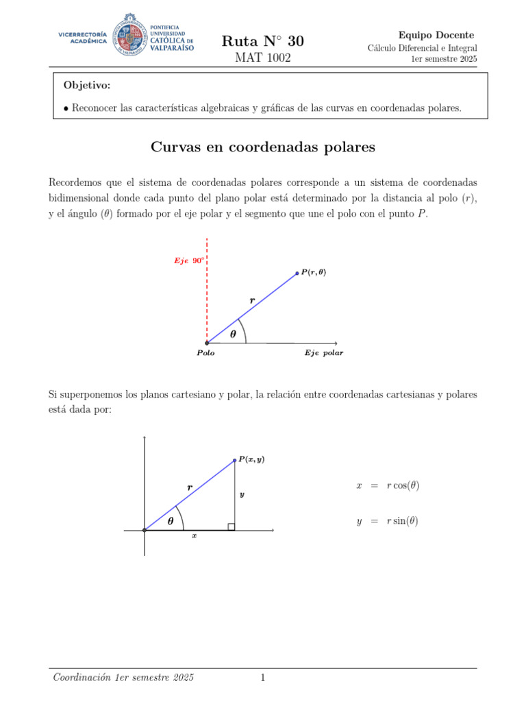 Curvas en Coordenadas Polares: Guía 2025 | PDF | Geometría Elemental ...