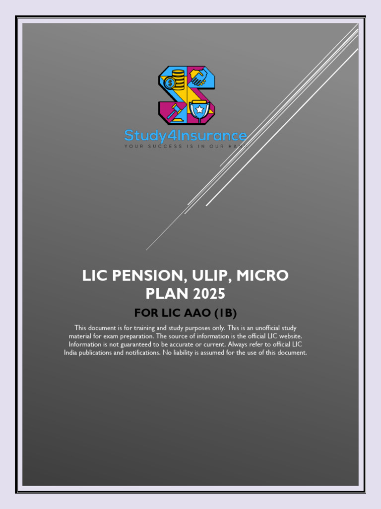 Lic Pension, Ulip, Micro Plan | PDF | Insurance | Life Annuity