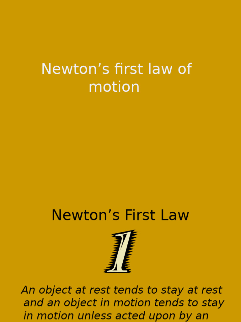 Newton's First Law of Motion | PDF