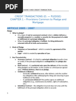 Pledge and Mortgage: Key Legal Differences | PDF | Mortgage Law | Guarantee