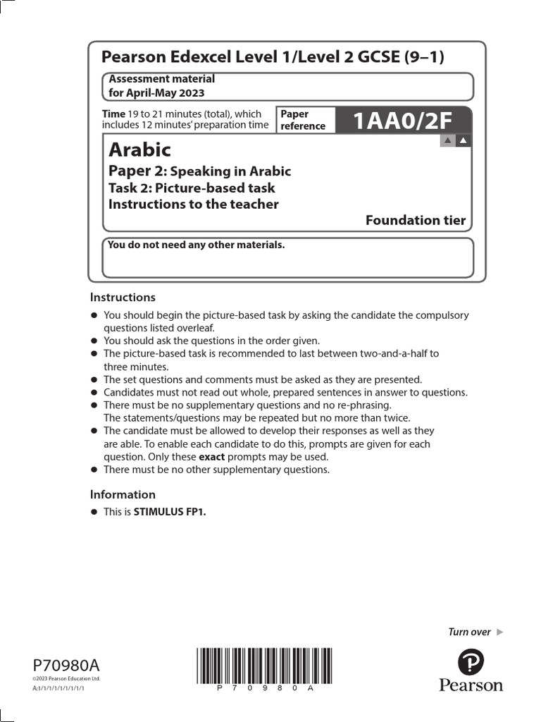 Arabic Speaking Exam Instructions | PDF | Standardized Tests ...