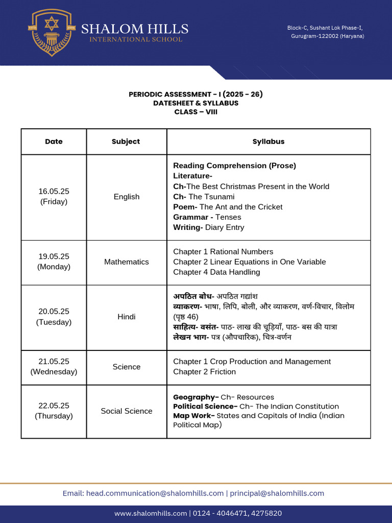 Examination Syllabus (VIII, IX, X & XII) 2025-26 | PDF | Alternative Dispute Resolution