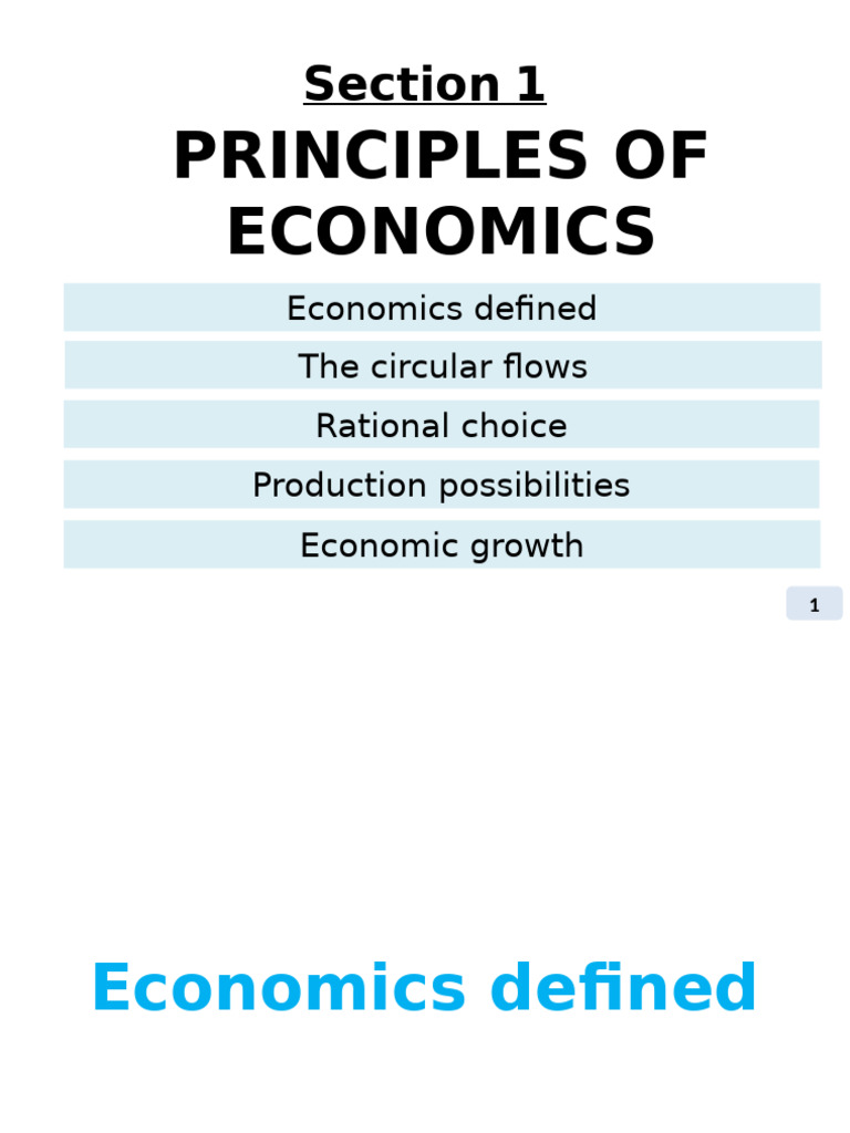 Section 1 - Principle of Economics | PDF | Economics | Macroeconomics