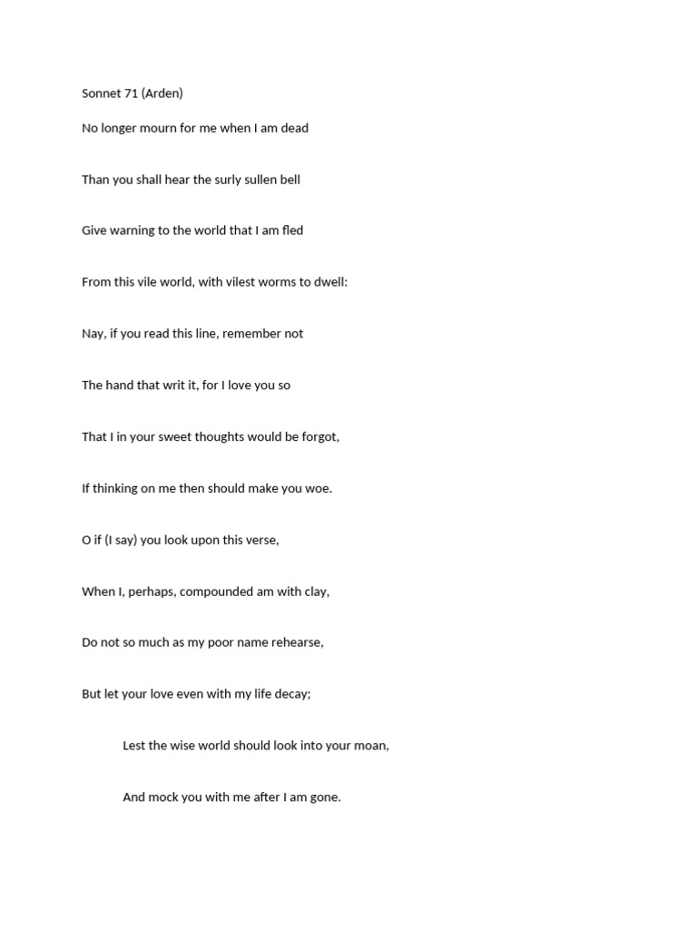 Sonnet 71 | PDF