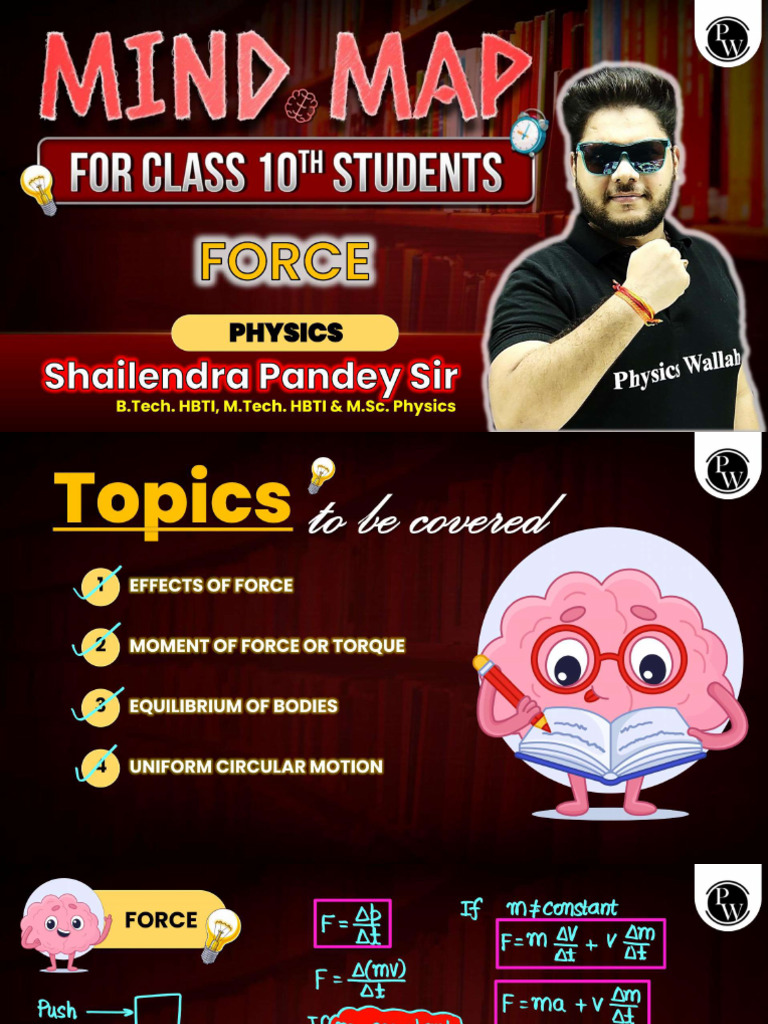 Force - Class Notes - Class 10th ICSE Mind Map Series | PDF
