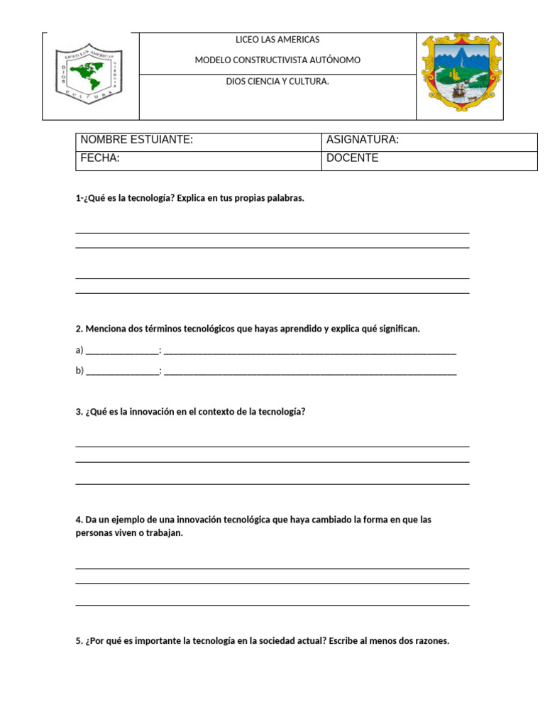 EVALUACION INTERMEDIAS-TECNOLOGIA-GRADO 6°-S9 | PDF