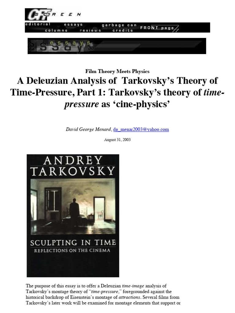 Film Theory Meets Physics A Deleuzian An | PDF | General Secretary Of ...