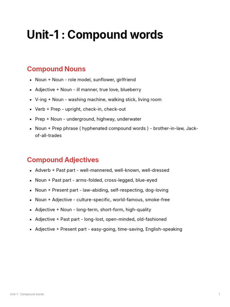 Compound Words | PDF