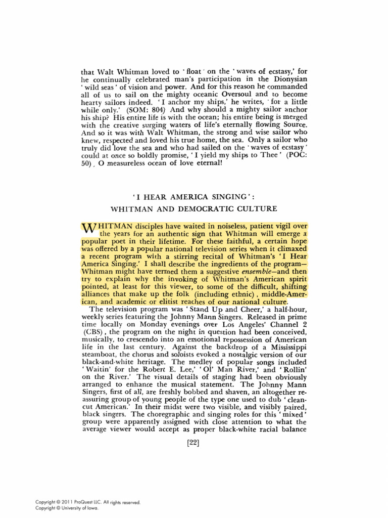 Vanderbilt Whitman and Democratic Culture | PDF | Walt Whitman | Leaves ...
