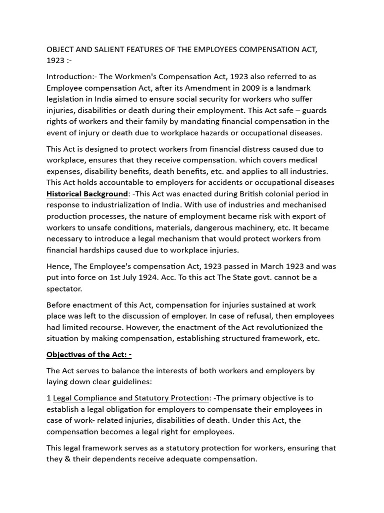 Features of the Employees Compensation Act | PDF | Employment ...