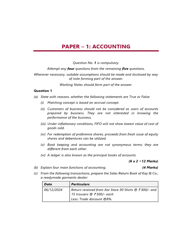 Accounting Exam Paper Overview | PDF | Banks | Balance Sheet