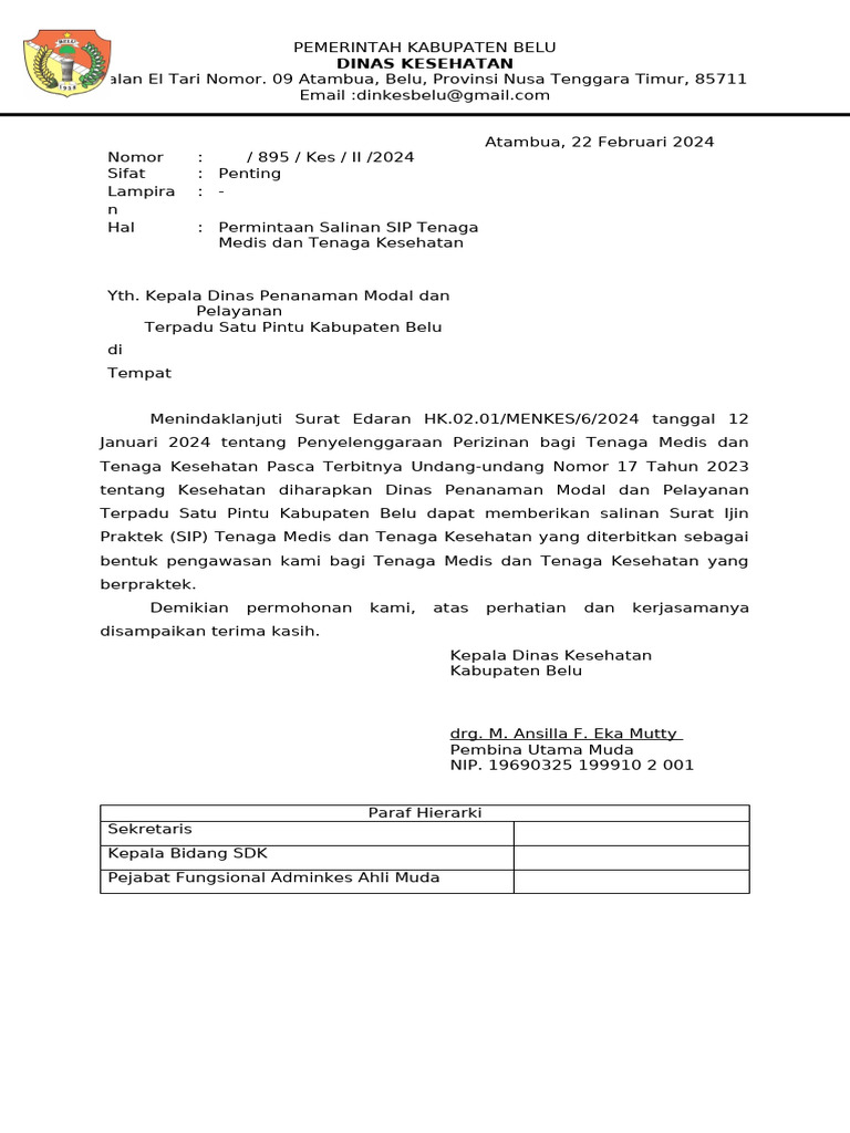 Surat Usulan PIDGI | PDF