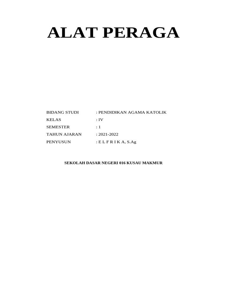 Alat Peraga Sem 1 1920.Docx 2021 | PDF