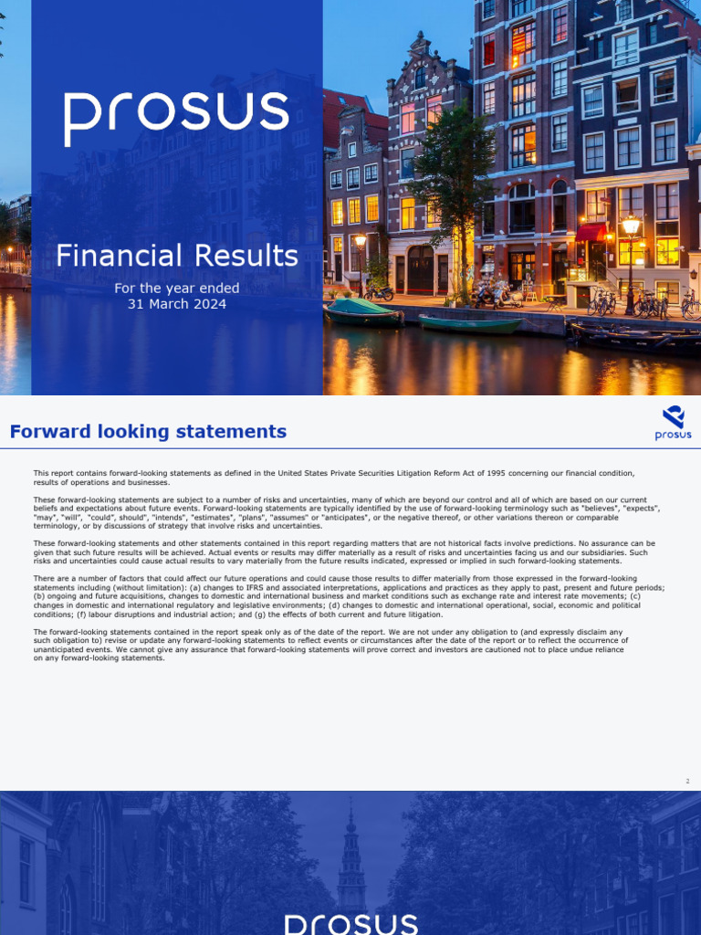 Prosus FY24 Financial Results Overview | PDF | Risk | Valuation (Finance)