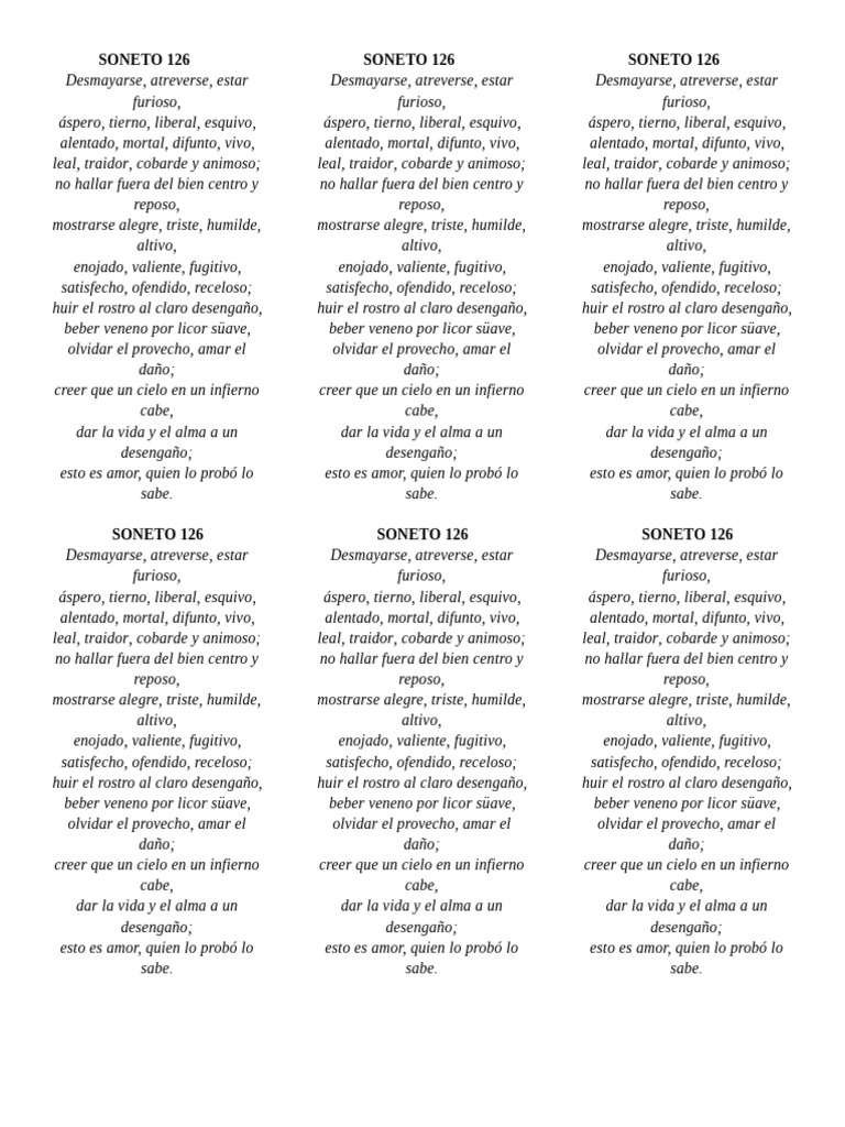 Amor y desengaño en Soneto 126 | PDF