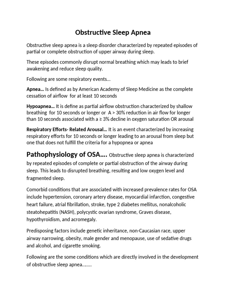 Obstructive Sleep Apnea | PDF | Sleep Apnea | Animal Physiology