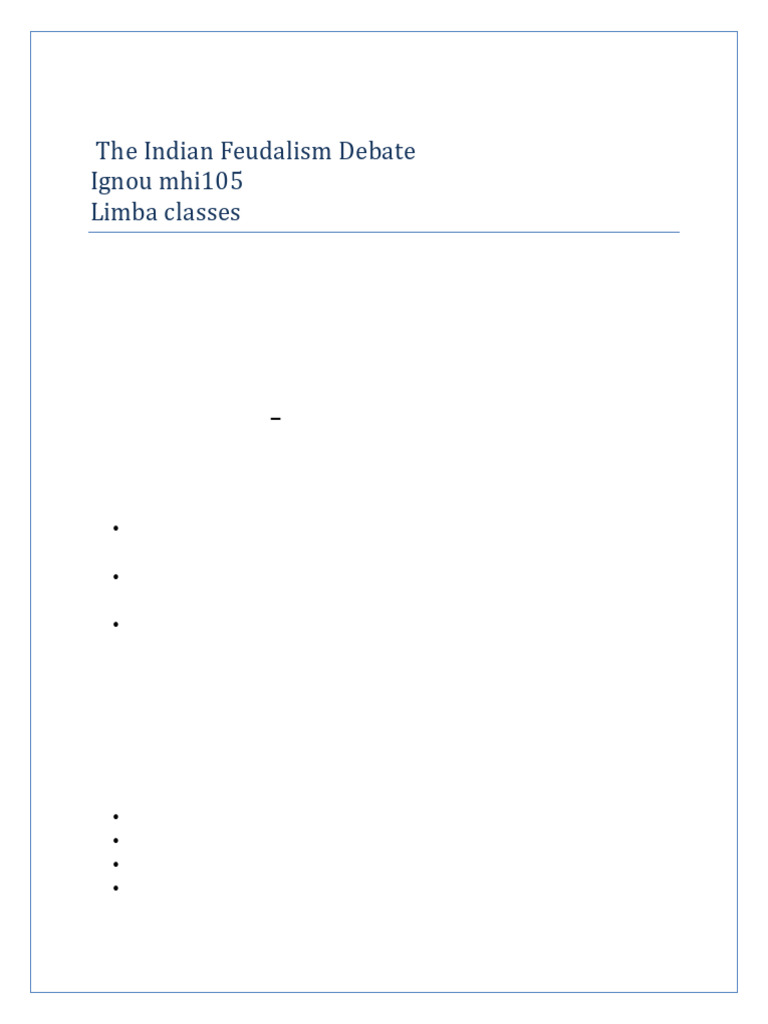 Indian Feudalism Debate Overview | PDF | Feudalism | Serfdom