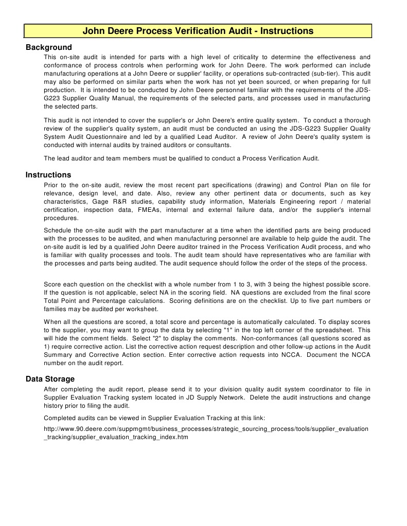 Process Verification Audit Checklist | PDF | Verification And ...