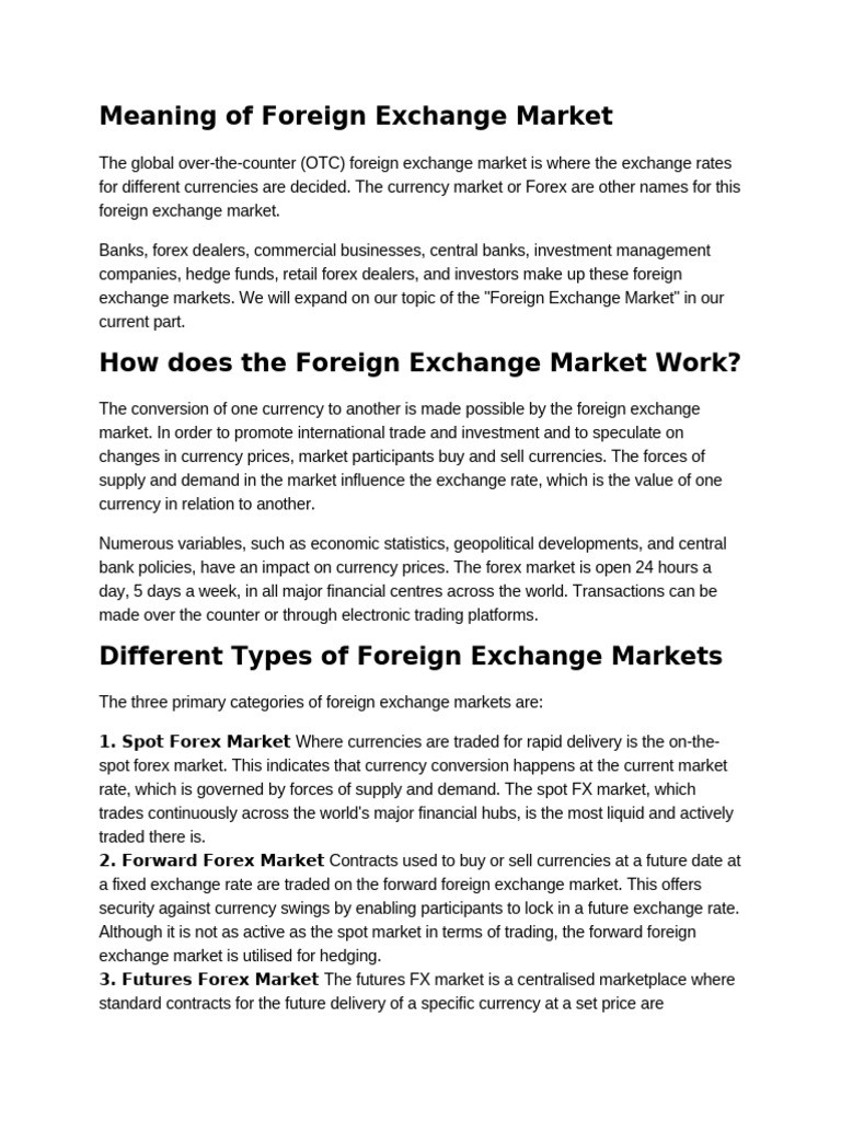 Understanding Foreign Exchange Market | PDF | Foreign Exchange Market ...