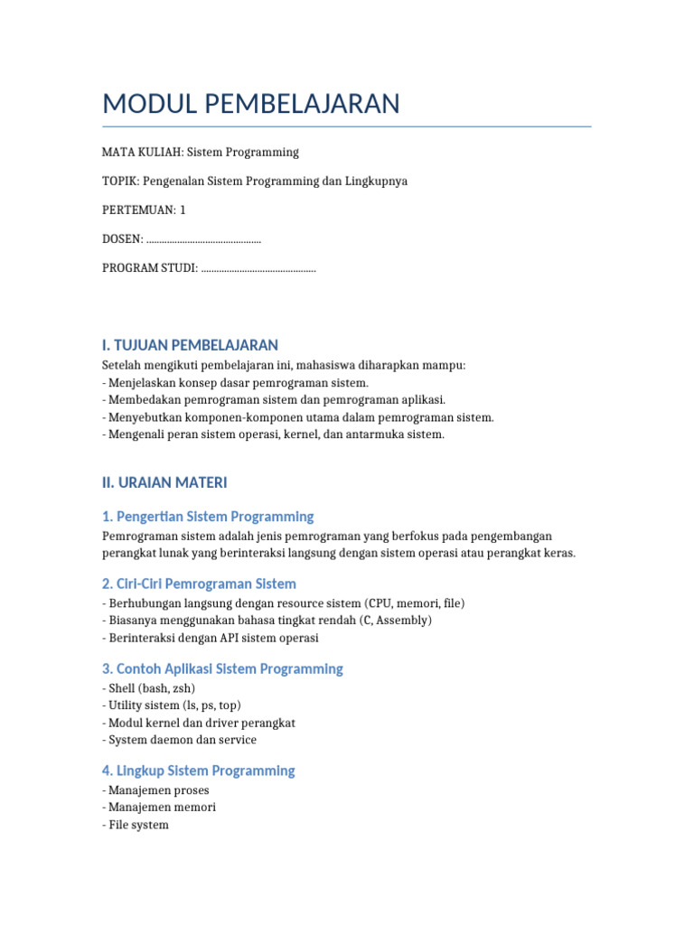 01 Modul - Pengenalan - Sistem - Programming | PDF