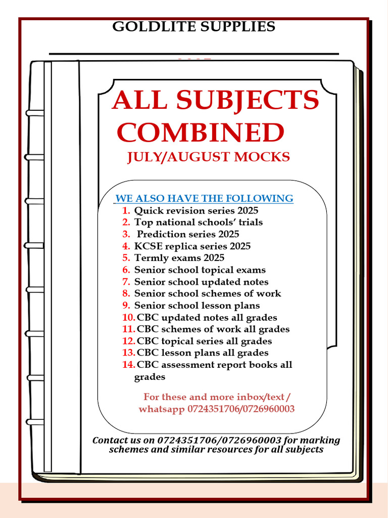 Maseno School Mocks 2025 | PDF | Rock (Geology) | Map