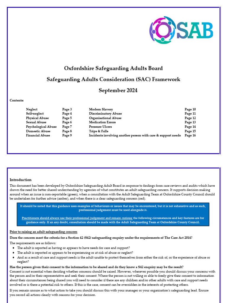 Oxfordshire Adult Safeguarding Framework | PDF | Consent | Hate Crimes
