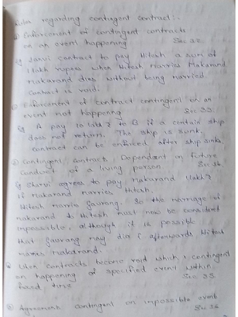 Contract 1 Handwritten Notes | PDF