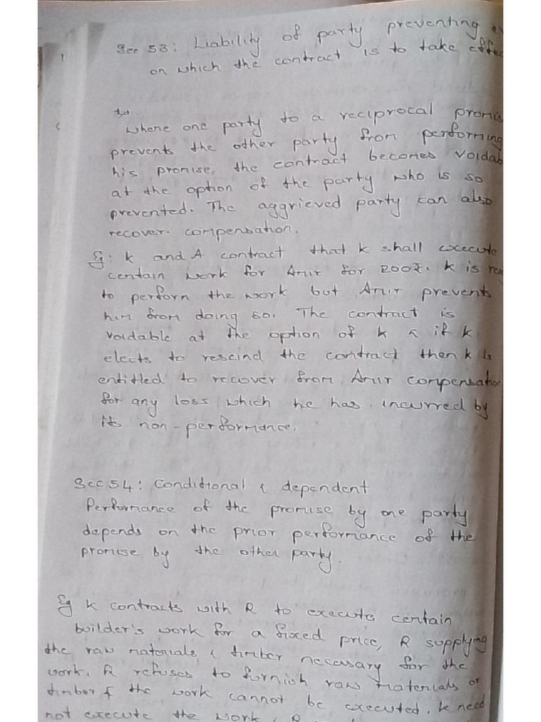 Contract 1 Handwritten Notes 3 | PDF