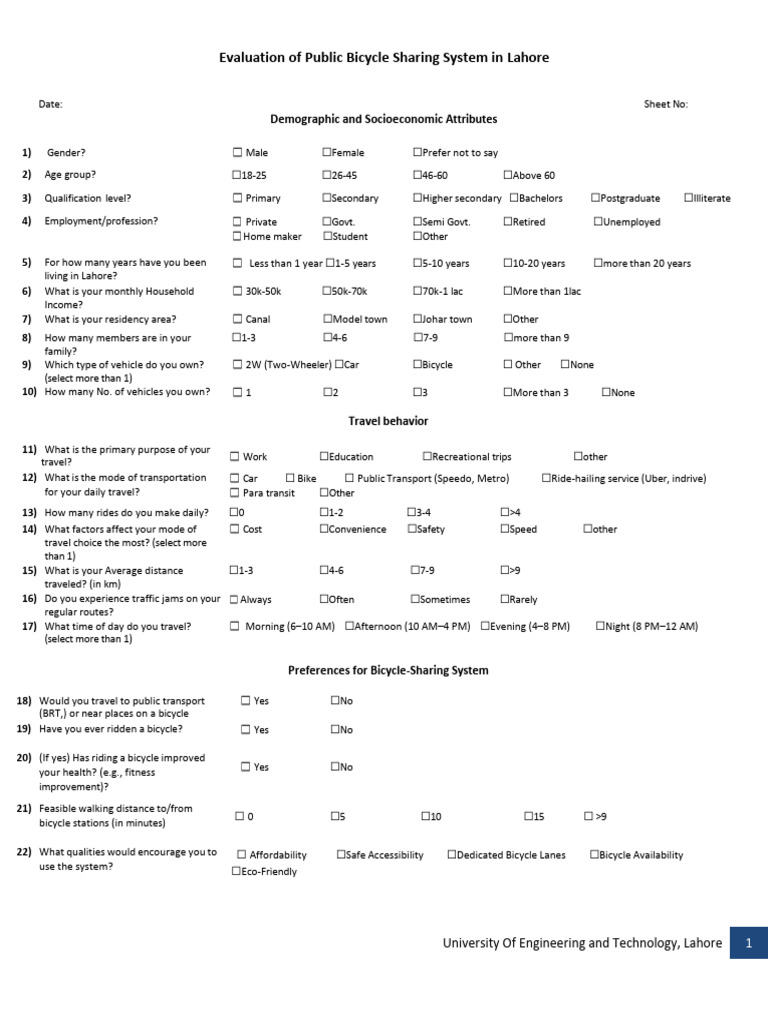 Survey Questionnaire Group 05 Final (1) | PDF | Transport | Public ...