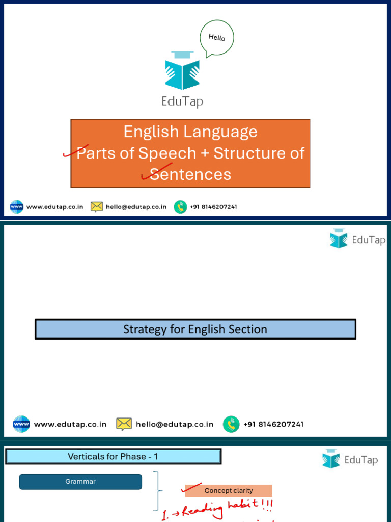 Live_Class_1_Parts_of_Speech_&_Structure_of_Sentences | PDF | Subject ...
