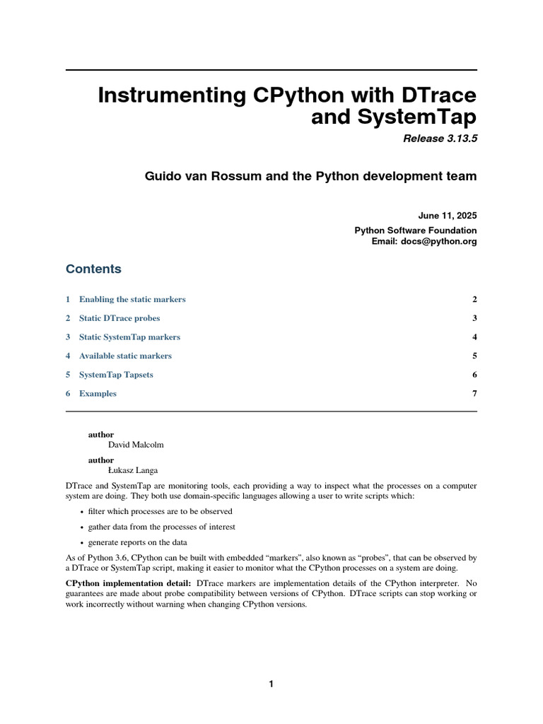 Howto Instrumentation | PDF | Python (Programming Language) | Computing