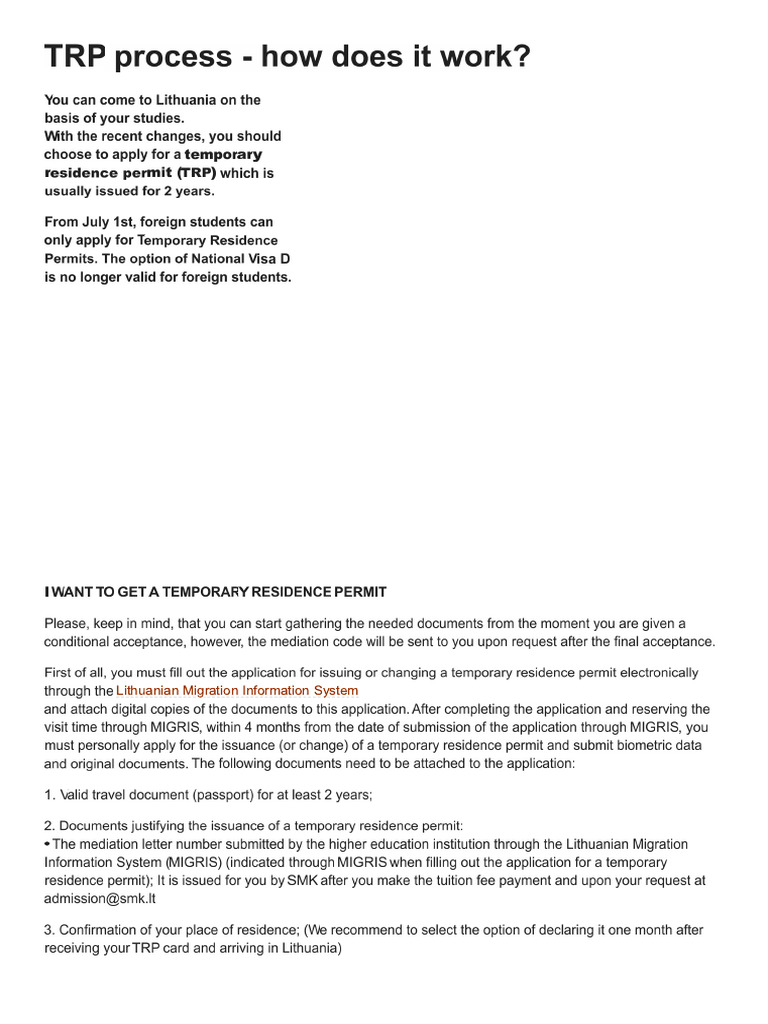 TRP Process 2026 - SMK College of Applied Sciences | PDF