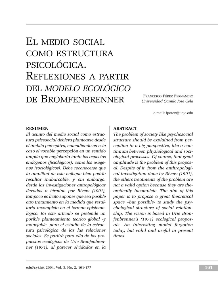 El_medio_social_como_estructura_psicolog | PDF | Comportamiento | Teoría