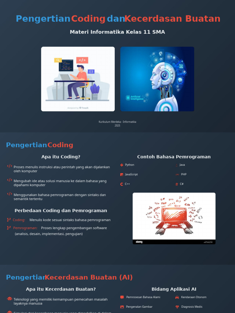 Pengertian Coding Dan Kecerdasan Buatan Kelas XI | PDF