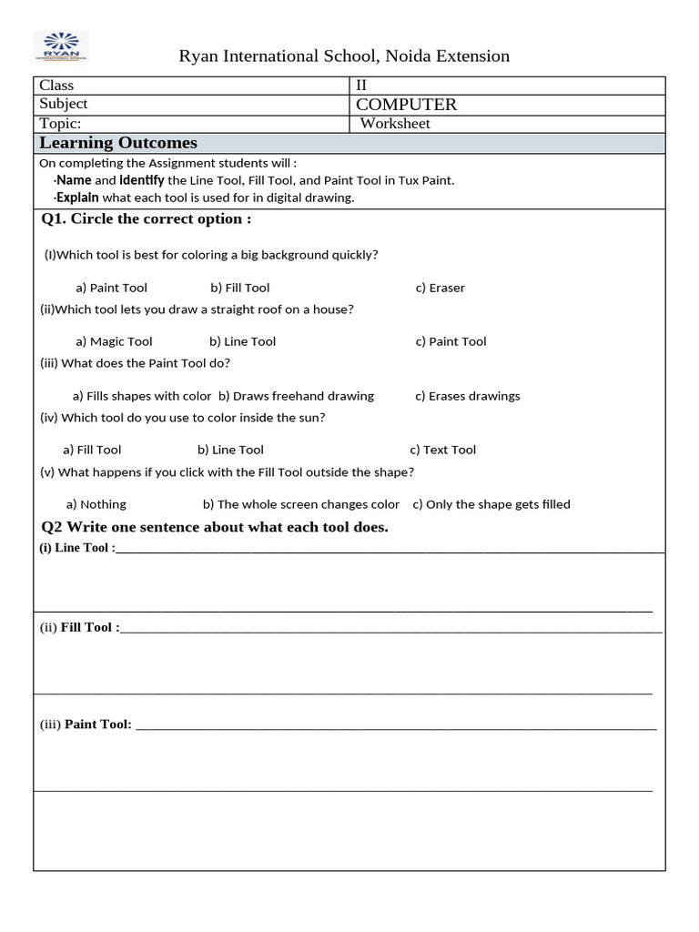 Class 2 Computer Worksheet - Doc 2 | PDF