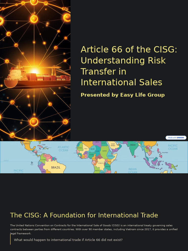 Article 66 of The CISG Understanding Risk Transfer in International ...
