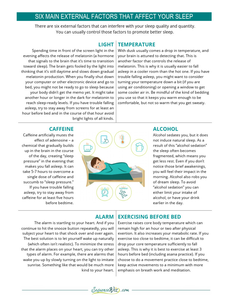 External Factors Impacting Sleep Quality | PDF | Sleep | Physiology