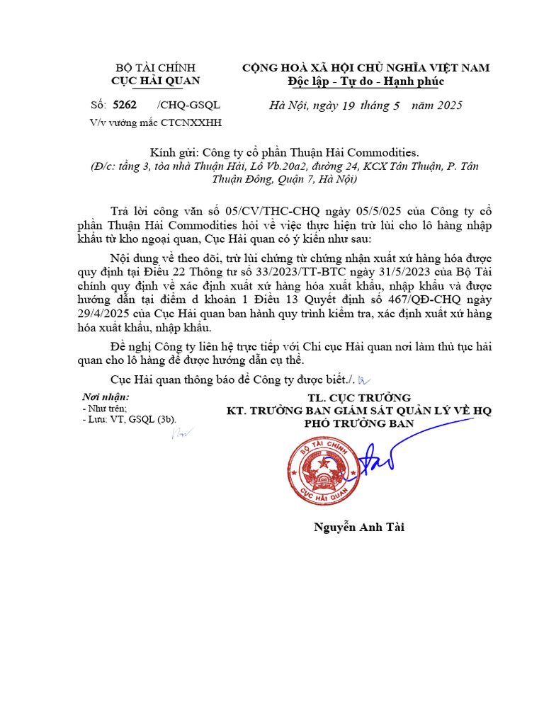 5262_chq_gsql_19!05!2025 Xac Dinh Xuat Xu | PDF